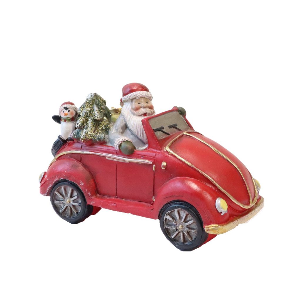 Tomte i bil 15cm - Prylgrossen