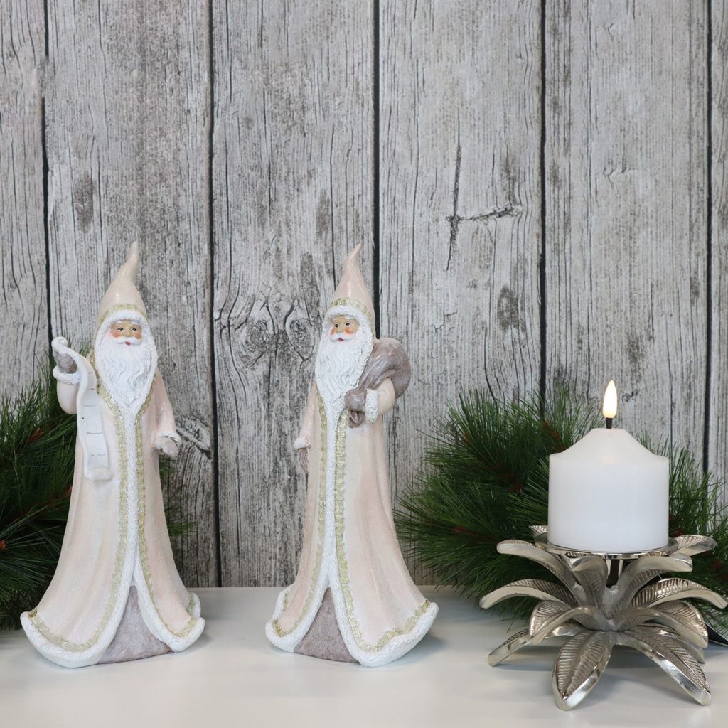 Tomte dekoration rosa med julklappssäck 29 cm - Prylgrossen